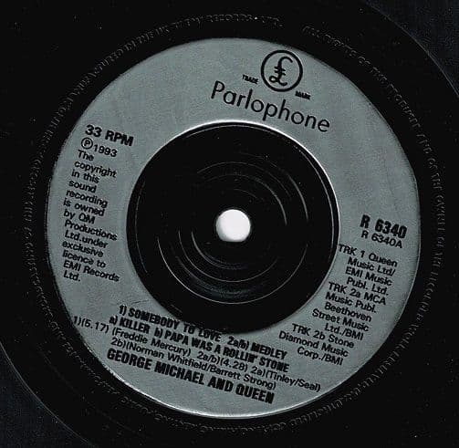GEORGE MICHAEL AND QUEEN Five Live EP Vinyl Record 7 Inch Parlophone 1993